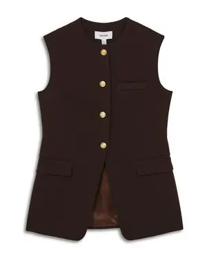 REISS Priya Waistcoat - Chocolate