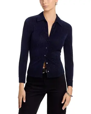 L'Agence Indiana Metallic Fitted Blouse