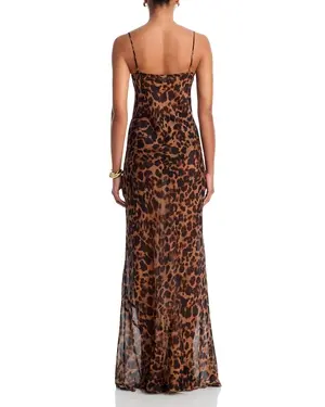 L'Agence Christine Silk Gown - Brown Multi