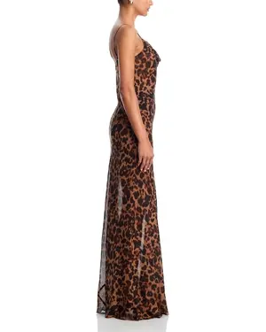L'Agence Christine Silk Gown - Brown Multi