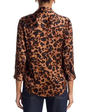 L'Agence Dani Silk Three Quarter Sleeve Blouse