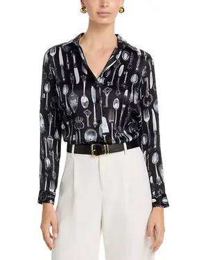 L'Agence Tyler Silk Printed Blouse