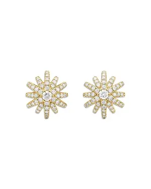 David Yurman Starburst Diamond Stud Earrings - Gold