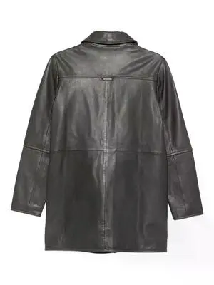 Iceberg Leather Pocket Coat