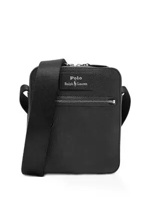 Polo Ralph Lauren Pebble Leather Messenger Bag - Black