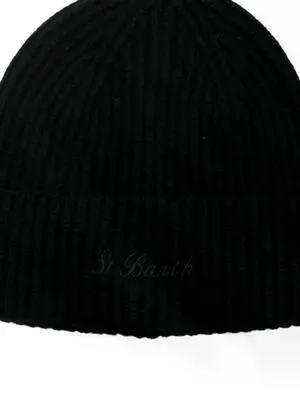 MC2 SAINT BARTH Ribbed Knit Cap - Black
