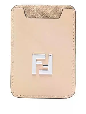 Fendi Logo-plaque Card Holder - Neutrals