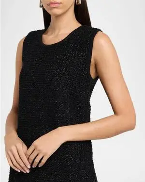 Chiara Boni La Petite Robe Bilok Sleeveless Shimmer Knit Mini Dress - Black