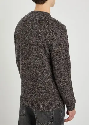 Fred Perry Embroidered Wool-blend Jumper - Navy