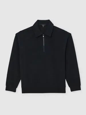REISS Bert Corduroy Half-zip Polo Shirt