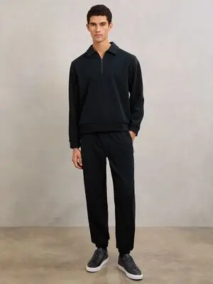 REISS Bert Corduroy Half-zip Polo Shirt