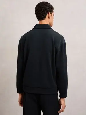 REISS Bert Corduroy Half-zip Polo Shirt