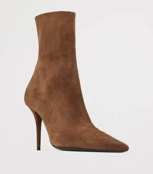 Saint Laurent Ashley 90 Suede Ankle Boots
