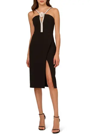 Women's Sheath Midi Dresses with Slit
