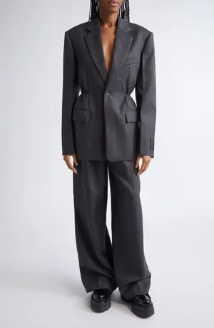 Alexander Wang Oversized Wool Gabardine Blazer