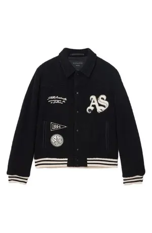 ALLSAINTS Baum Wool-blend Baseball Jacket