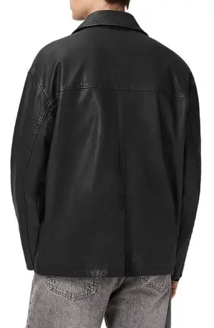 ALLSAINTS Bradwell Boxy Leather Coat