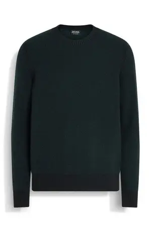 Zegna Oasi Cashmere Crewneck Sweater - Dark Green