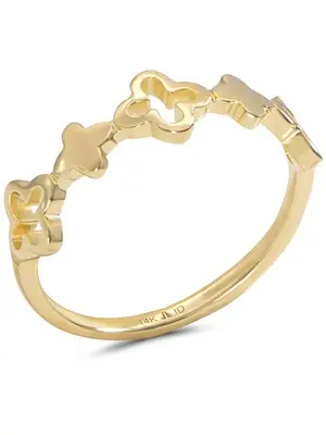 DEVATA Clover Ring In 14k Gold