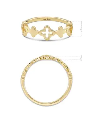 DEVATA Clover Ring In 14k Gold