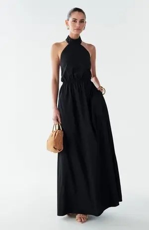 BWLDR Fay Linen Maxi - Black