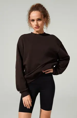 Lilysilk Silkerry™ Oversized Crew Pullover - Espresso