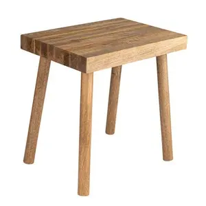 STORIED HOME Long Reclaimed Wood Stool