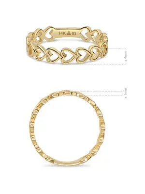 DEVATA Heart Band Ring In 14k Gold