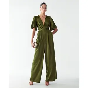 WILLA Omaha Wide-leg Jumpsuit - Olive Green
