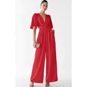 WILLA Omaha Wide-Leg Jumpsuit Red