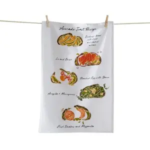 TAG Avocado Toast Recipe Cotton Kitchen Dishtowel Multicolor - Multicolored