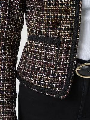 SAINT + SOFIA Rayner Bouclé Jacket - Black/burgundy/gold Boucle