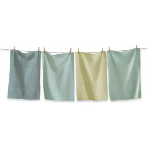 TAG Linea Dishtowel Set Of 4 Multi Cotton Kitchen Towels - Blue