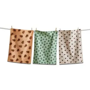 TAG Warm Wishes Multicolor Cotton Dishtowel Set Of 3 - Multicolored