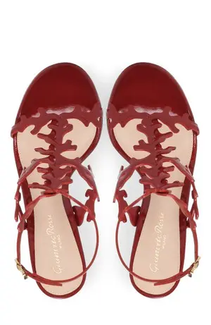 GIANVITO ROSSI Ocean Sandal With Stiletto Heel - Red Nappa