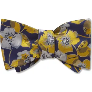 BEAU TIES OF VERMONT Florabunda Woven Silk Bow Tie - Self-tie