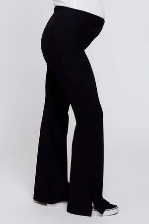 PINKBLUSH V-waist Ribbed Bootcut Maternity Leggings