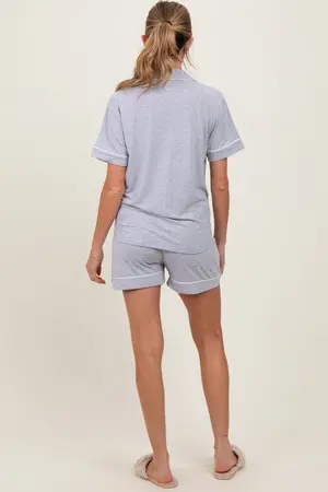PINKBLUSH Short Sleeve Button Down Shirt And Shorts Set