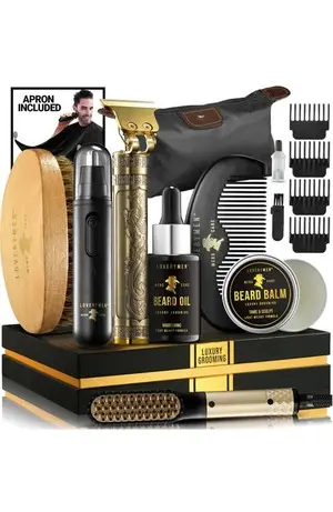 LOVERY Beard Grooming Kit15pc Luxury Beard Care - Black
