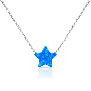 DONATELLO GIAN Sterling Silver Star Pendant Necklace - Blue