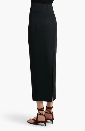 Khaite Loxley Ponte Knit Pencil Skirt - Black