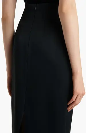 Khaite Loxley Ponte Knit Pencil Skirt - Black