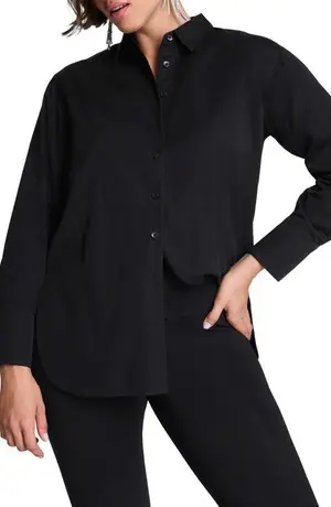 Women's Black Cotton Poplin