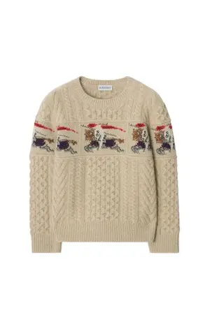 Burberry Aran Knit Wool Cashmere Sweater