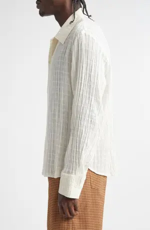 Séfr Ignacio Check Cotton Button-up Shirt - Cloud White Check