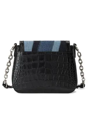 Brahmin Gianna Croc Embossed Leather Crossbody Bag - Retro Blue Lismore
