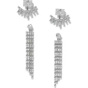 Nadri Bonne Anne Cubic Zirconia Earrings Set - Rhodium