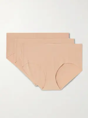 Commando Butter Set Of Three Stretch-micro Modal Briefs - Neutrals