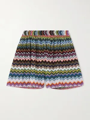 Missoni Striped Metallic Crochet-knit Shorts - Multi