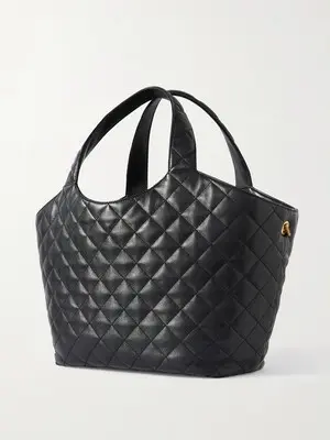 Saint Laurent Icare Medium Matelassé Leather Tote - Black